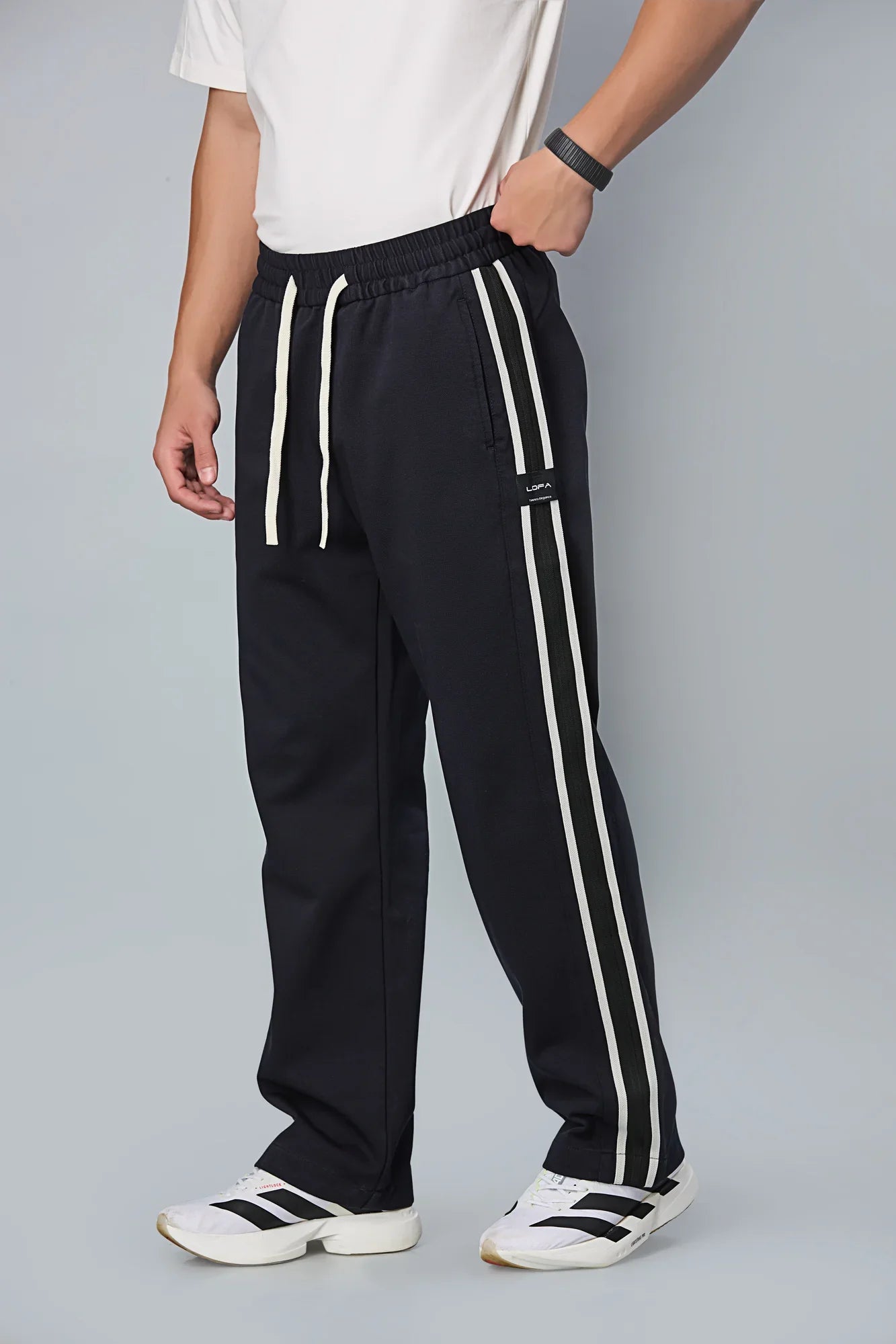 Men’s Dark Blue Baggy Fit Active Pants| Stretchable & Stylish | LOFA ...